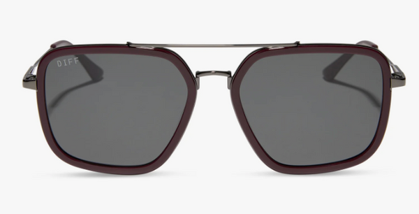 DIFF Eyewear Jordan Polarized - Dark Cherry Lacquer and Grey Gradient ...