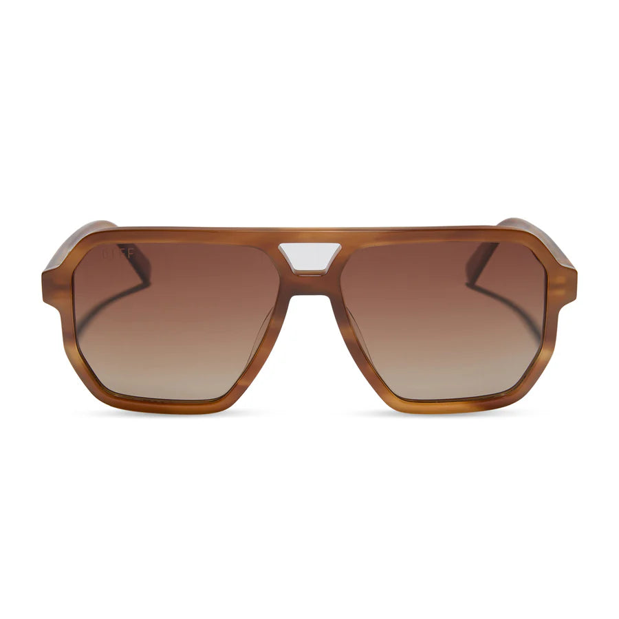 DIFF Eyewear Cameron Polarized Sunglasses - Tawny Tortoise Brown Gradi ...