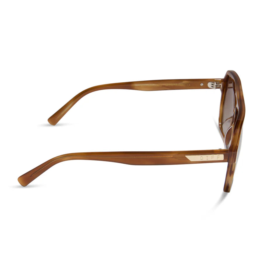 DIFF Eyewear Cameron Polarized Sunglasses - Tawny Tortoise Brown Gradi ...