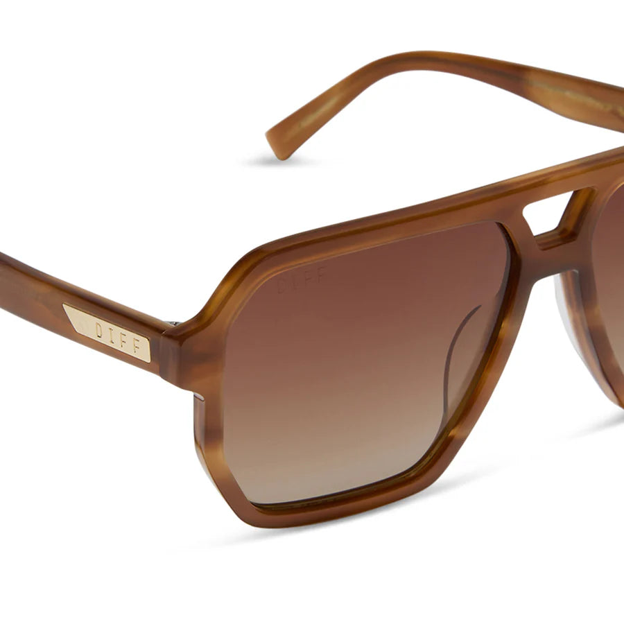 DIFF Eyewear Cameron Polarized Sunglasses - Tawny Tortoise Brown Gradi ...